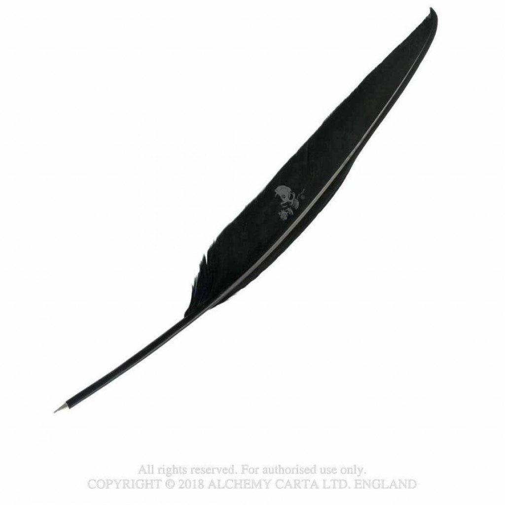 The Alchemist's Black Feather Quill Pen - Eternal Goth