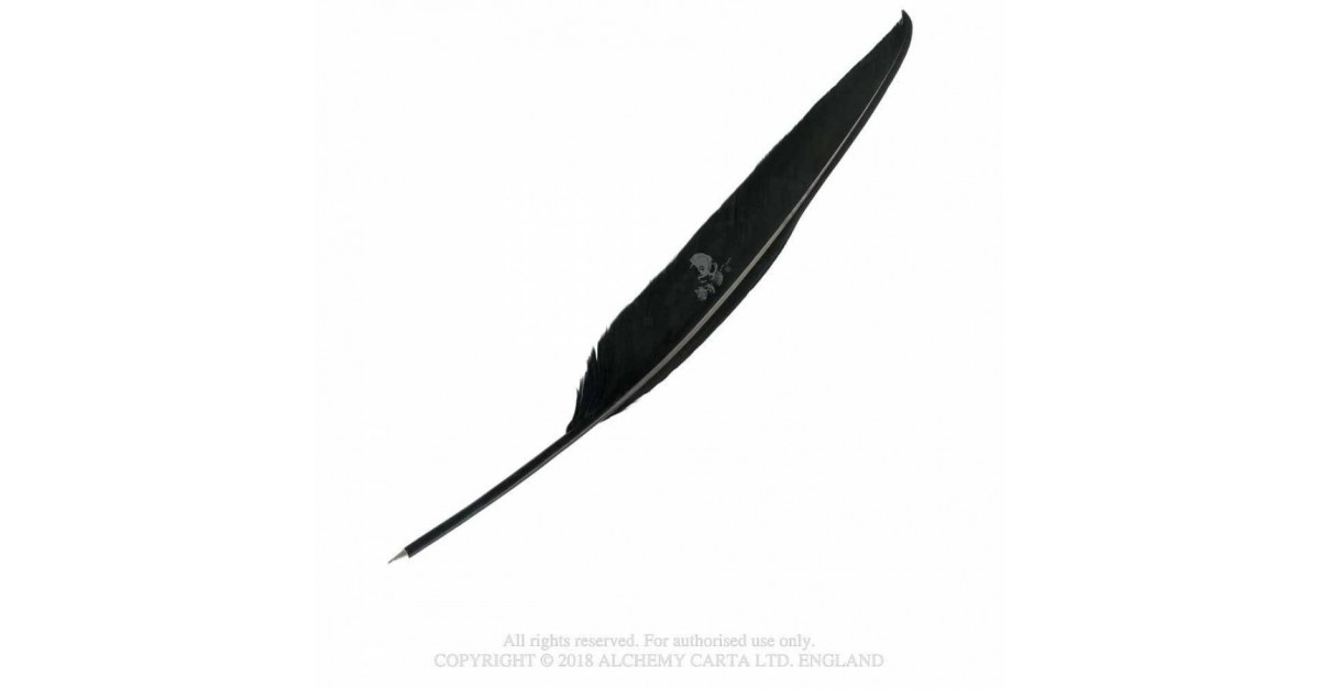 The Alchemist's Black Feather Quill Pen - Eternal Goth