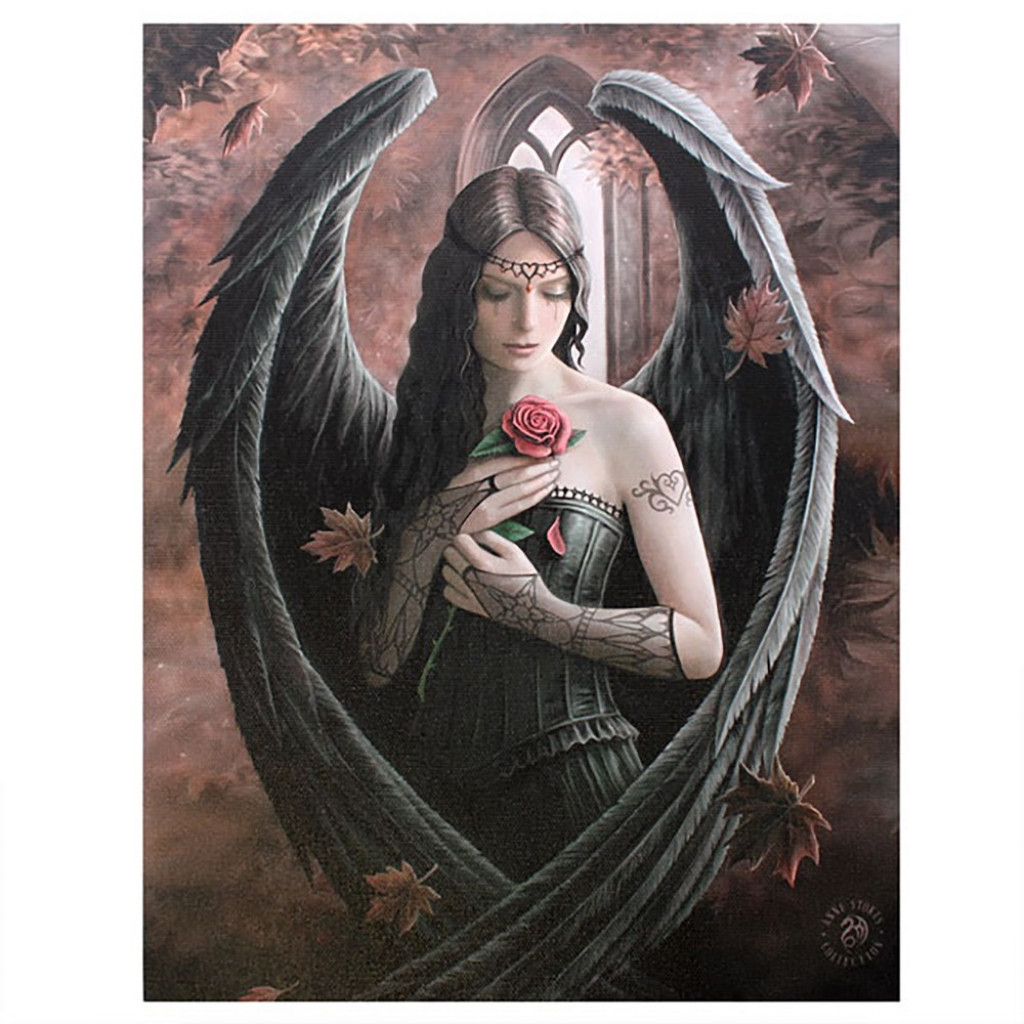 Angel Rose Canvas Plaque (Small) - Eternal Goth