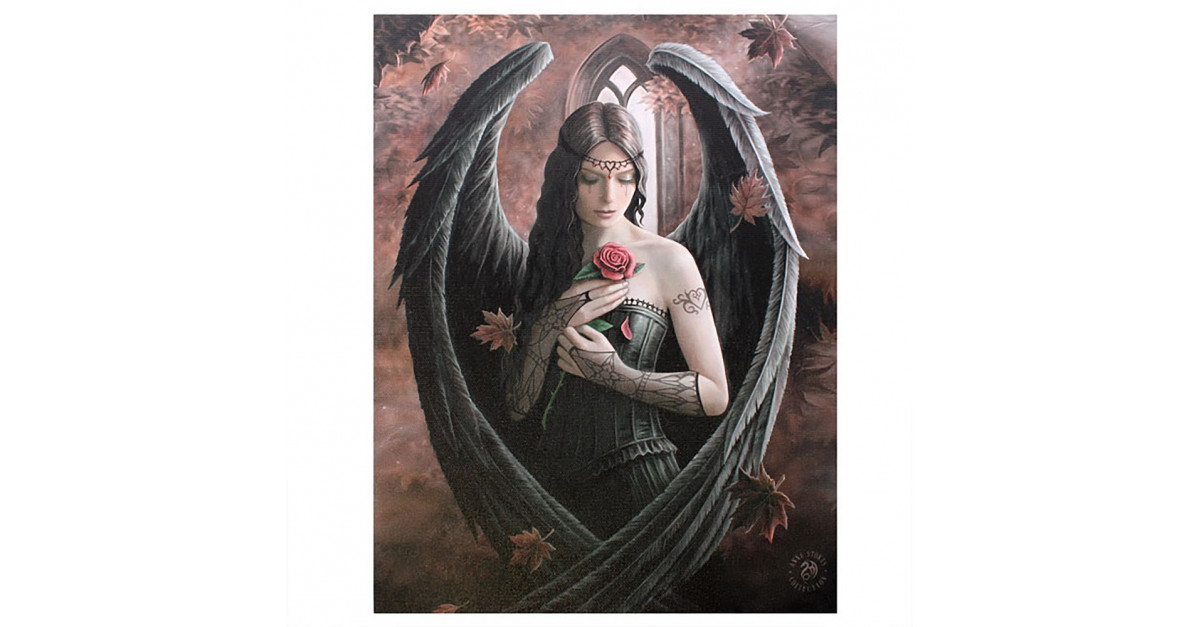 Angel Rose Canvas Plaque (Small) - Eternal Goth