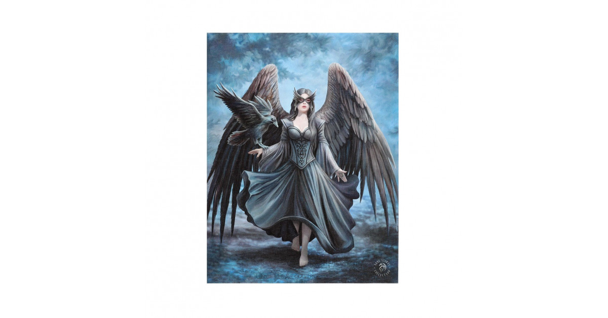 Raven Canvas Plaque (Small) - Eternal Goth