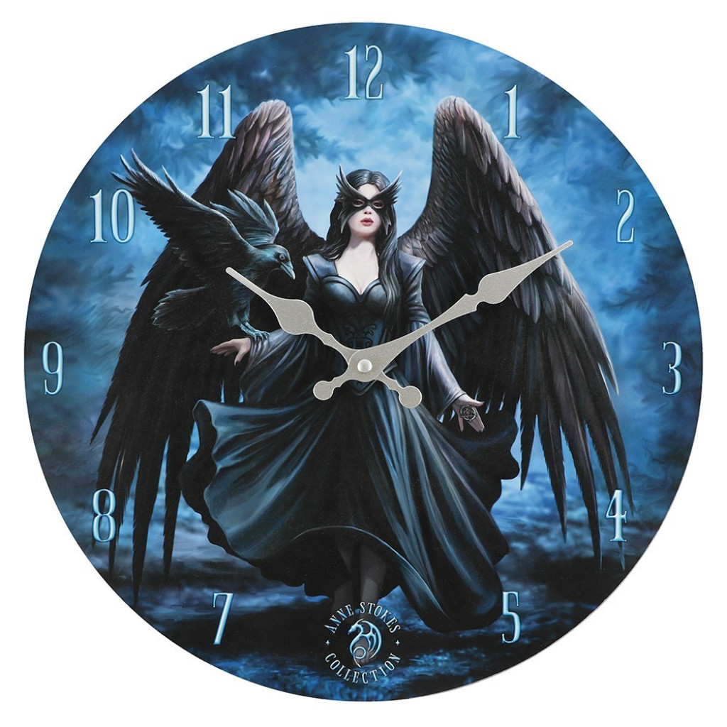 Raven Wall Clock by Anne Stokes - Eternal Goth