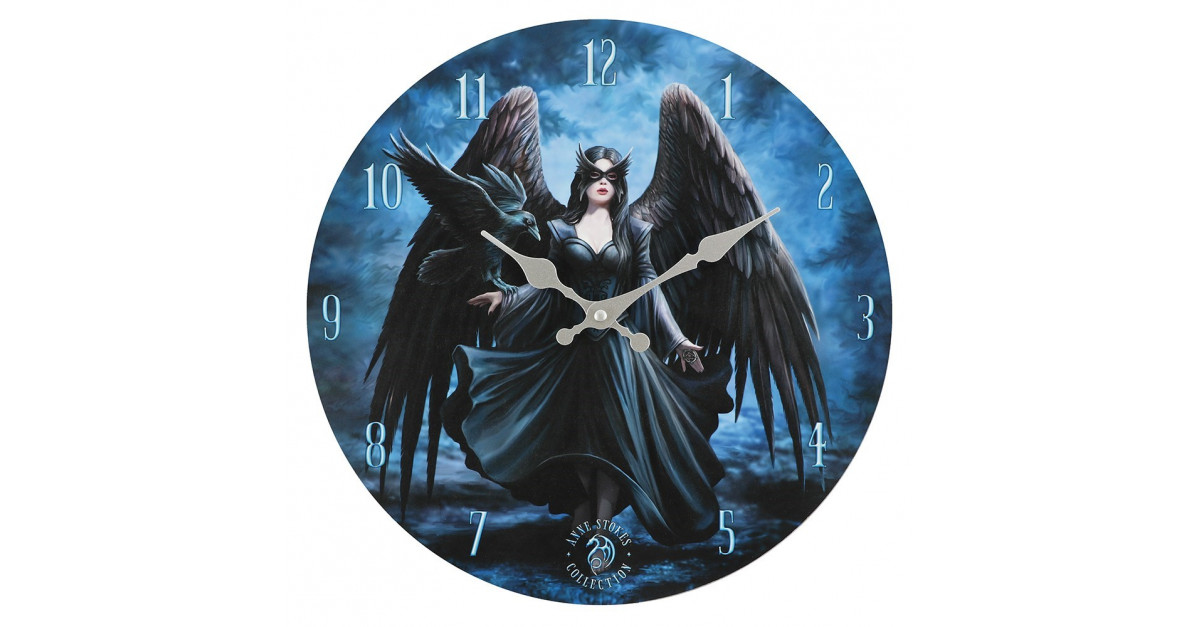 Raven Wall Clock by Anne Stokes - Eternal Goth