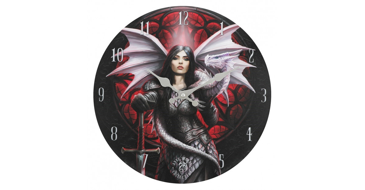 Valour Wall Clock by Anne Stokes - Eternal Goth