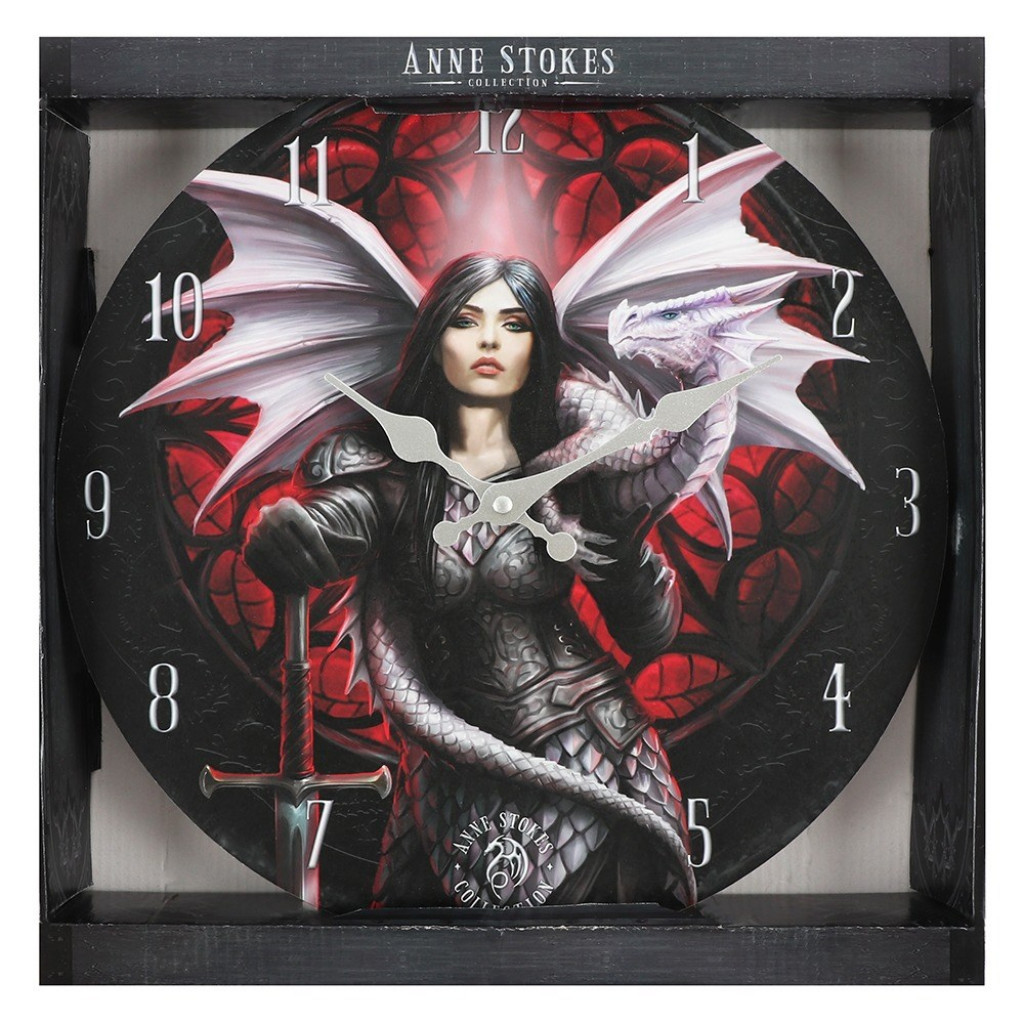 Valour Wall Clock by Anne Stokes - Eternal Goth